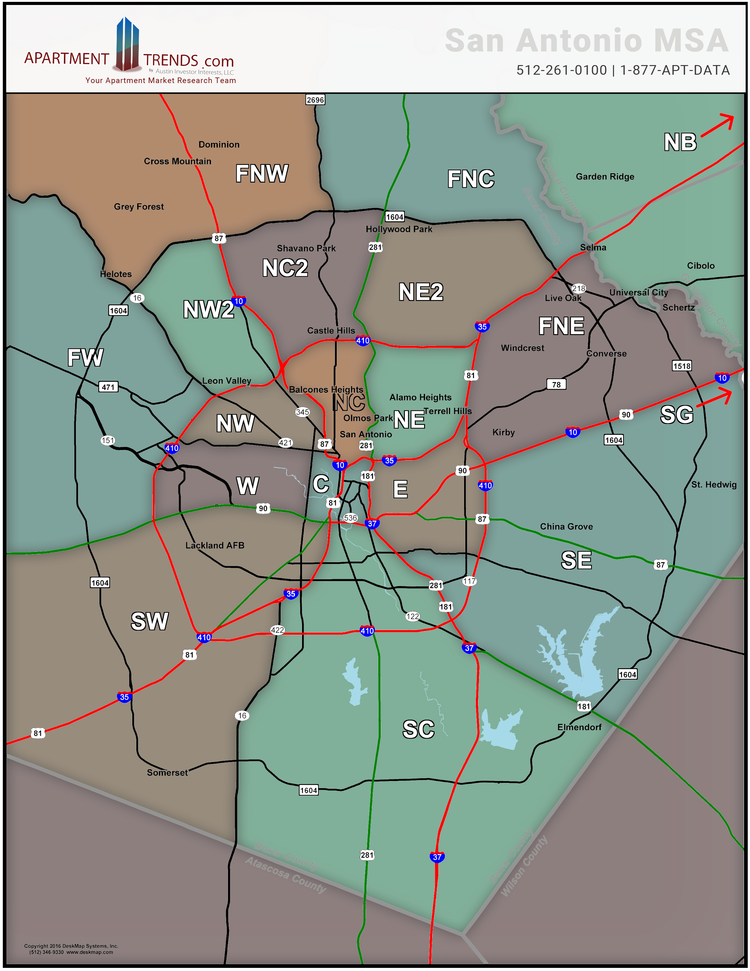 Maps Showing Real Estate Submarkets For Austin, San Antonio MSA.
